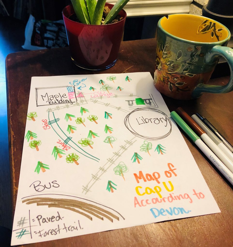 Interpretive Map of Capilano University Campus – Devon Leigh Simpson